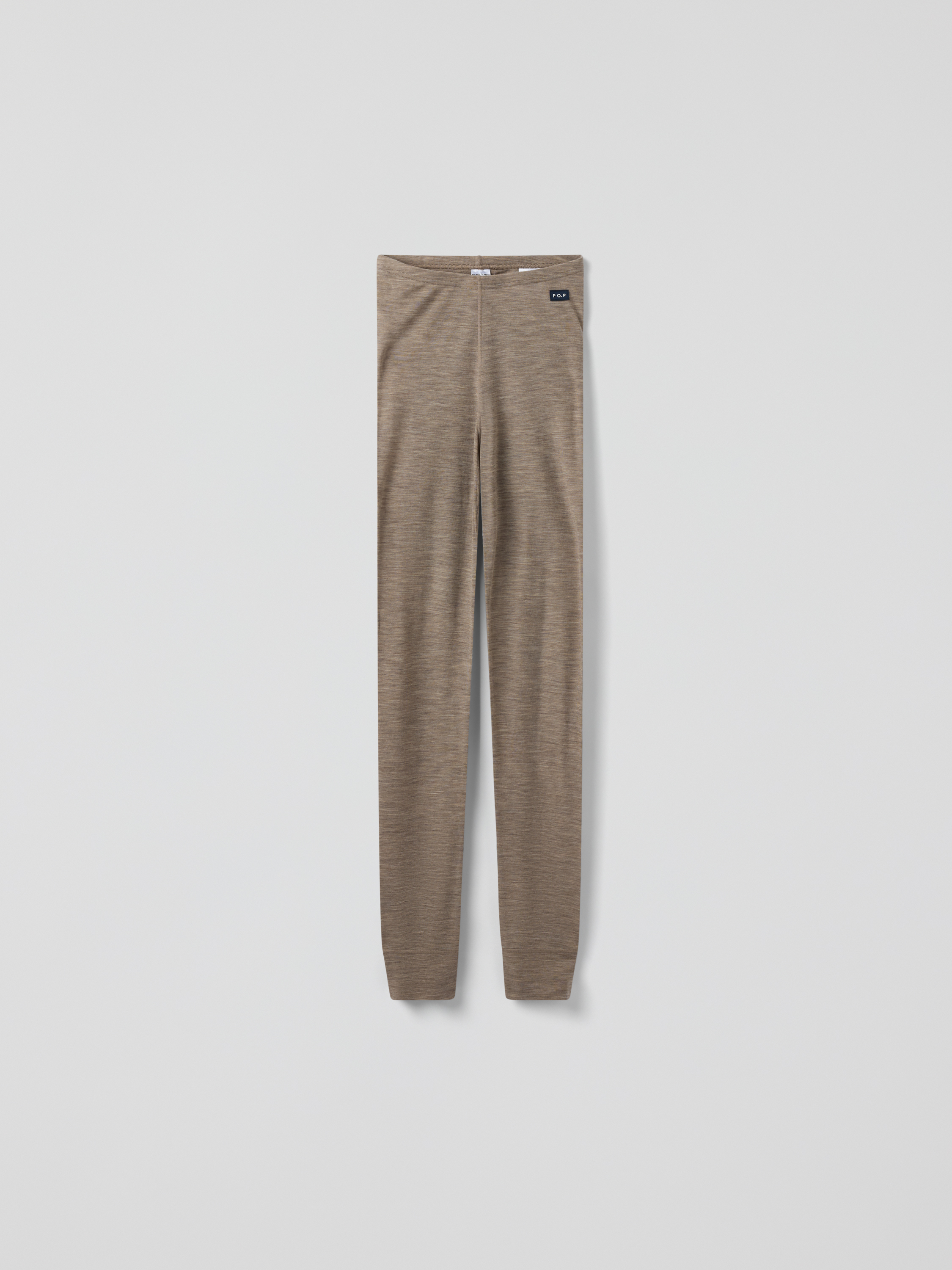 Voksen stillongs merinoull - Lysbrun