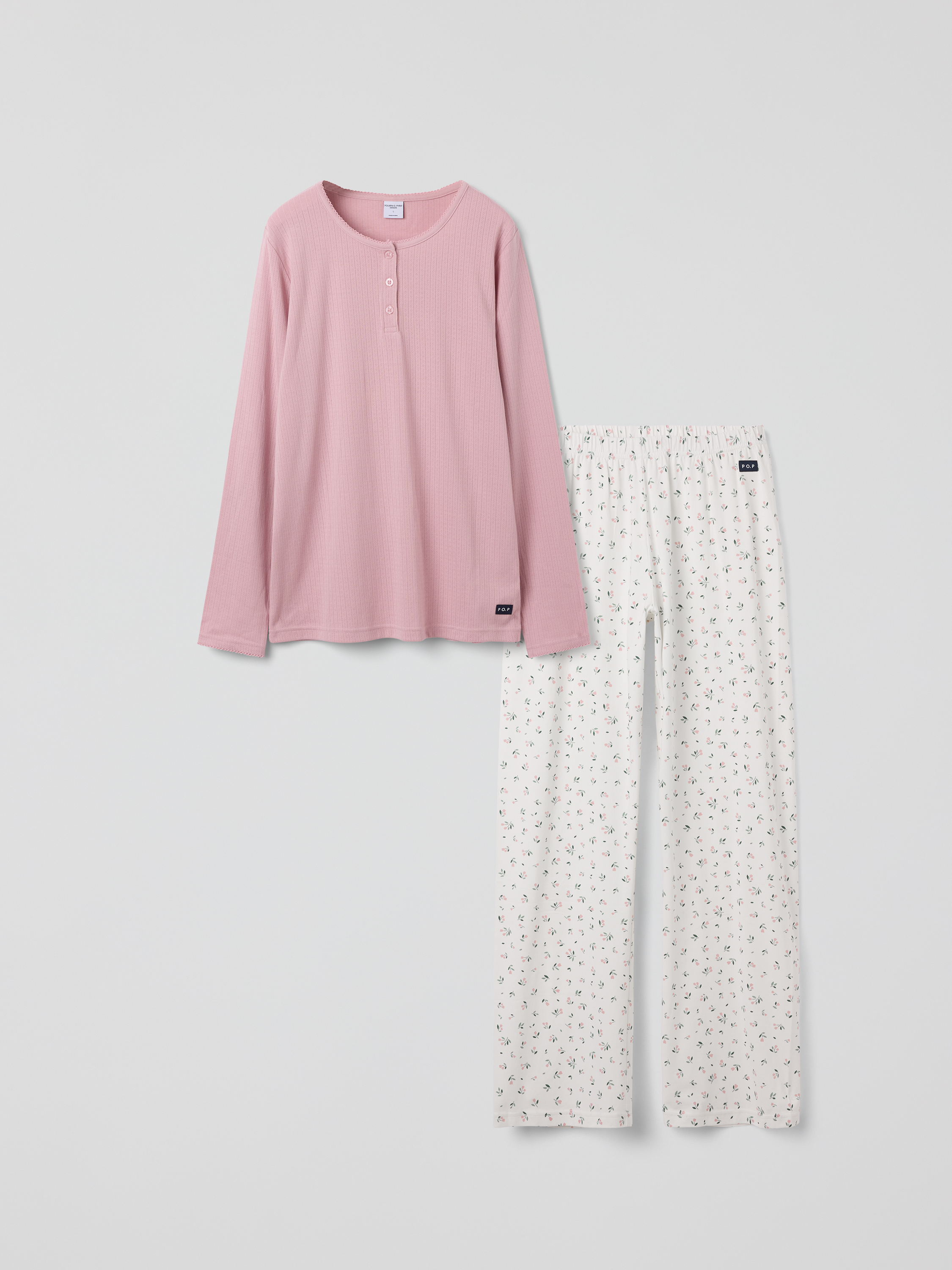 Pyjamas voksen - Lysrosa